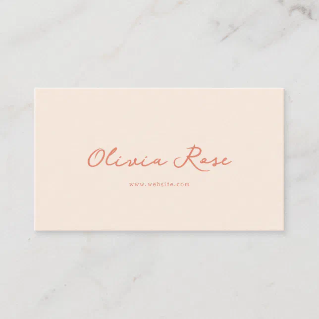 Feminine Boho Girly Calligraphy Script Business Card | Zazzle