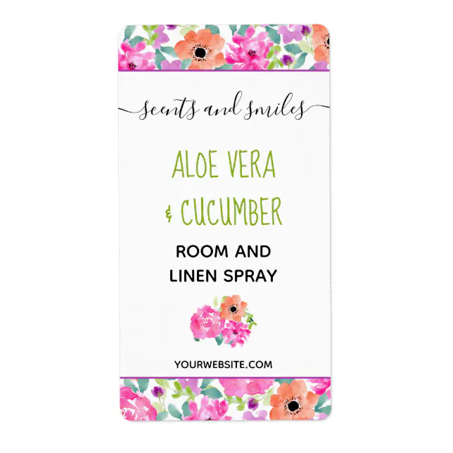 Feminine Business Brand Floral Product Label | Zazzle