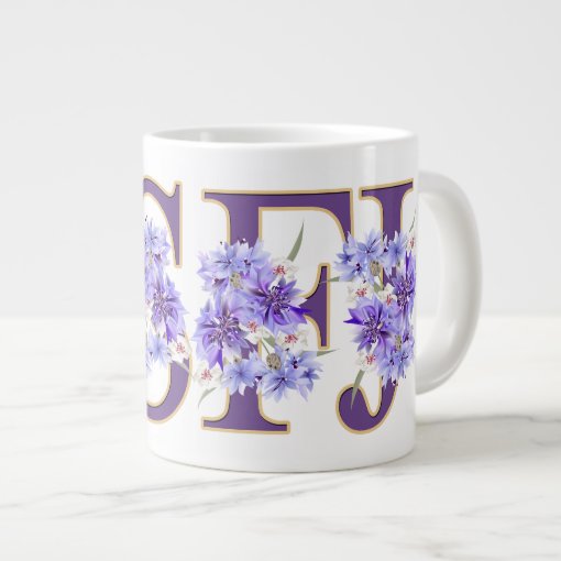 Feminine ESFJ Floral Letter MBTI Giant Coffee Mug | Zazzle