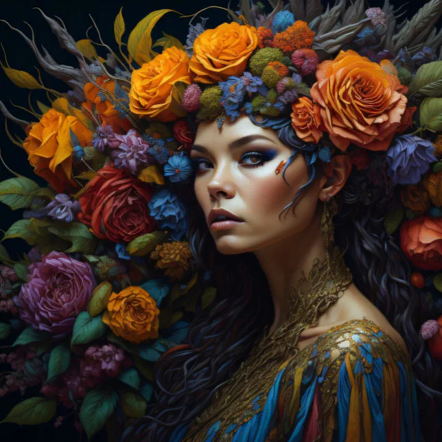 Feminine Flower woman tissue paper Decoupage | Zazzle