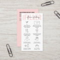 Feminine Pink Dermal Filler Aftercare Instructions Business Card | Zazzle