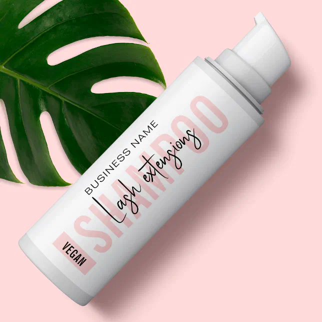 Feminine Pink Modern Lash Shampoo Wrapper Rectangular Sticker | Zazzle