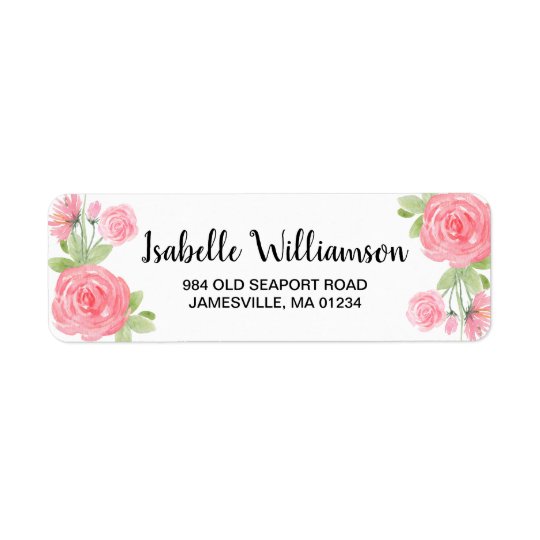 Feminine Pink Roses Return Address Labels | Zazzle.com
