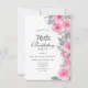 Feminine Pink Watercolor Floral Chic 76th Birthday Invitation | Zazzle