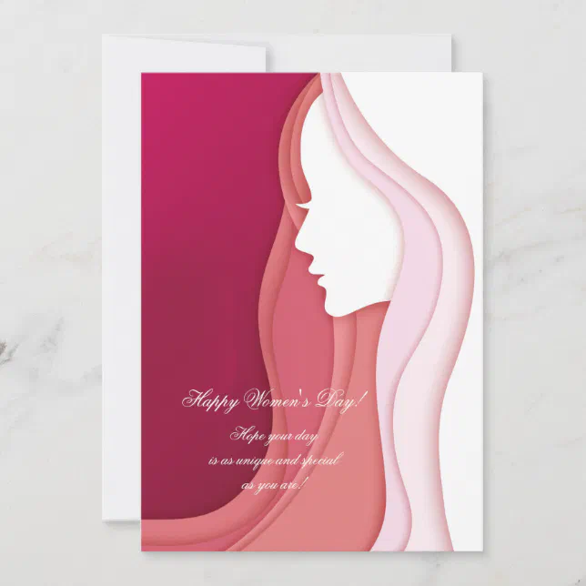 Feminine Profile Women's Day Card | Zazzle