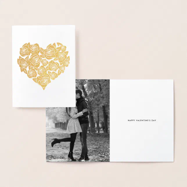 Feminine Roses Heart Cluster Valentine's Day Card | Zazzle