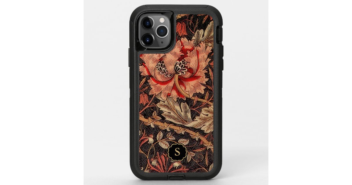 Feminine Vintage Floral Pattern with Monogram Otterbox iPhone Case | Zazzle