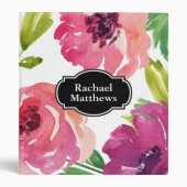 Feminine Watercolor Floral Custom Binder | Zazzle