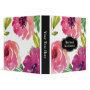 Feminine Watercolor Floral Custom Binder | Zazzle