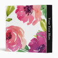 Feminine Watercolor Floral Custom Binder | Zazzle