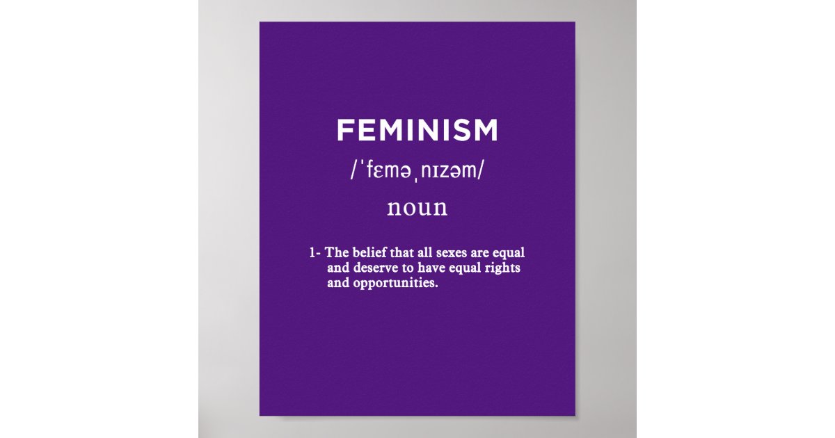 feminism definition purple vertical poster | Zazzle