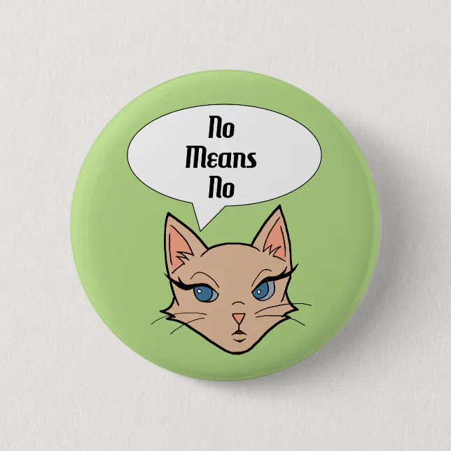 Feminist Cat Cartoon Illustration Button | Zazzle