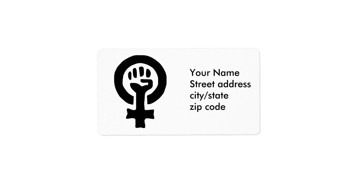 Feminist Symbol Logo Label | Zazzle