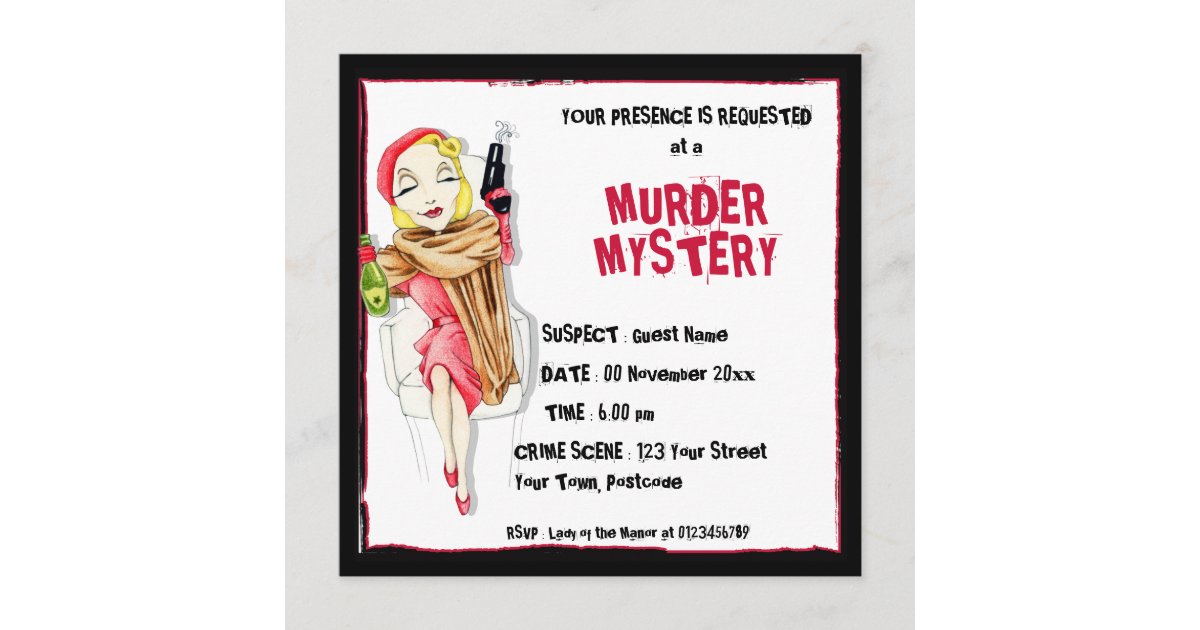 Femme Fatale Murder Mystery Invitation | Zazzle.com
