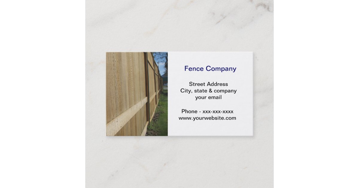 Fence Company Business Card | Zazzle