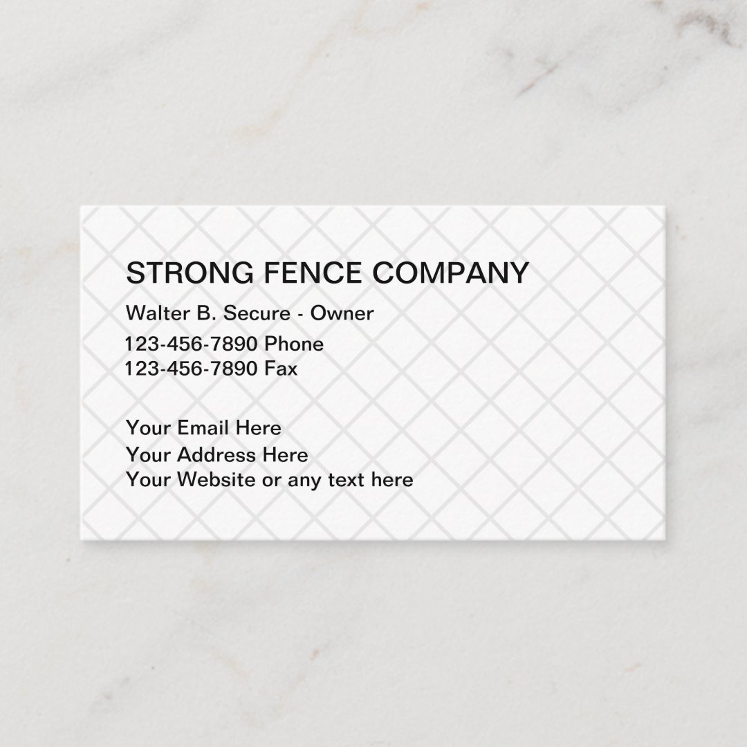 Fence Company Business Cards | Zazzle