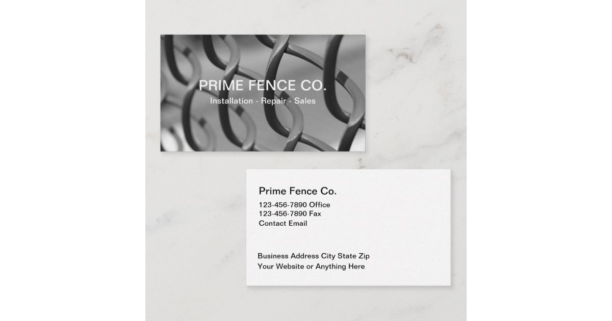Fence Construction Services Business Cards | Zazzle