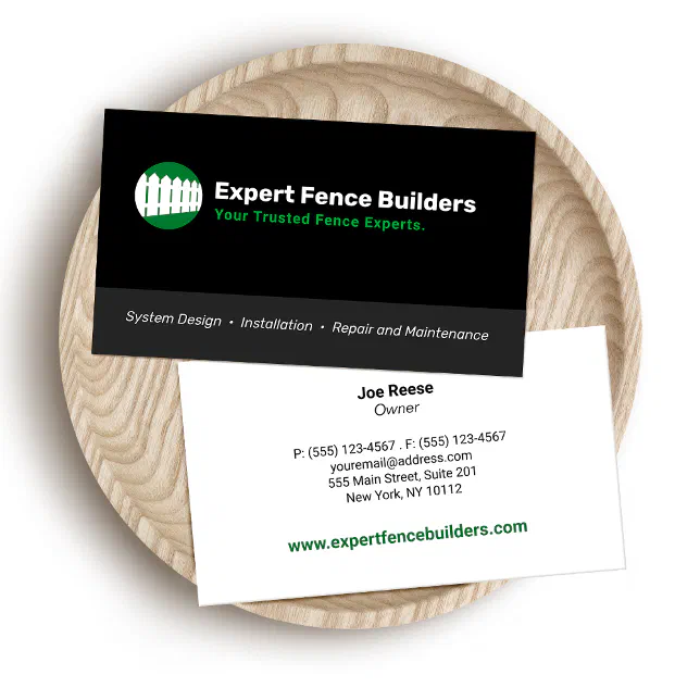 Fence Installation and Repair Business Card | Zazzle