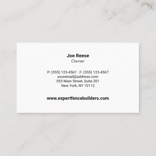 Fence Installer and Repair Business Card | Zazzle