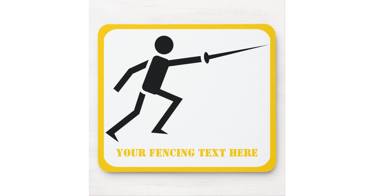 Fencer black silhouette fencing custom mouse pad | Zazzle