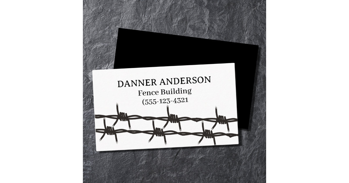 Fencing Barb Wire Design Fence Company Business Card | Zazzle