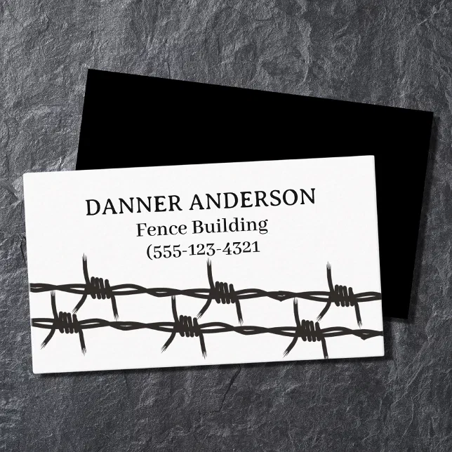 Fencing Barb Wire Design Fence Company Business Card | Zazzle