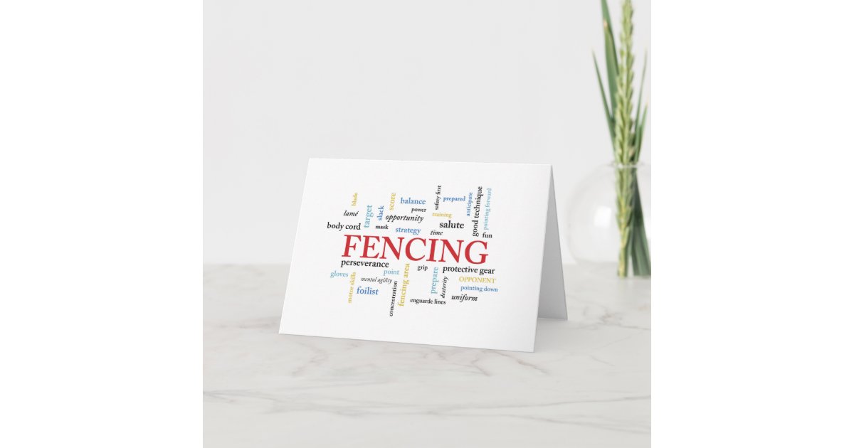 Fencing Birthday in Words Card | Zazzle
