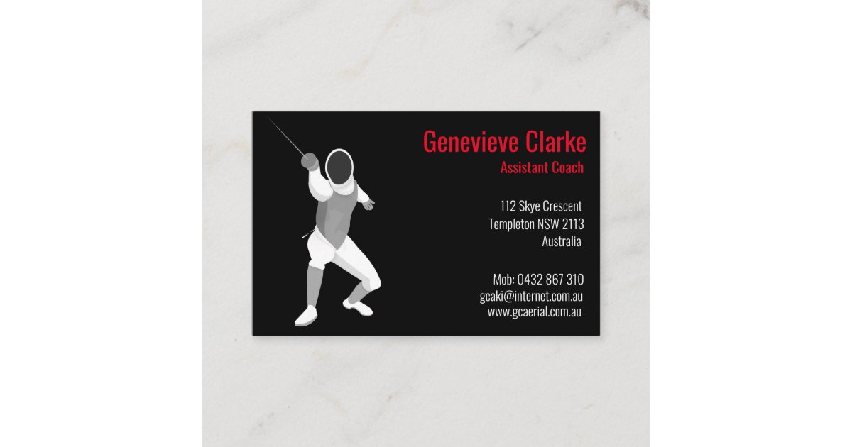Fencing Business Card | Zazzle