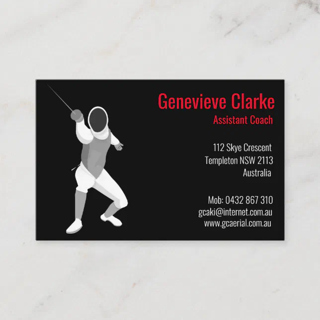 Fencing Business Card | Zazzle