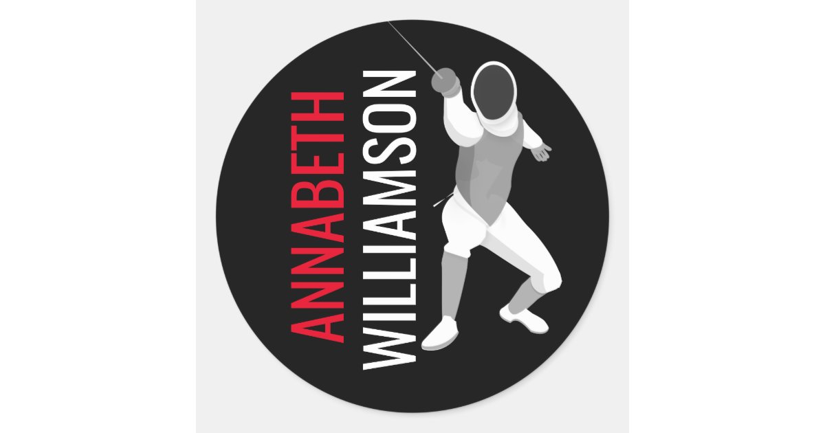Fencing Classic Round Sticker | Zazzle
