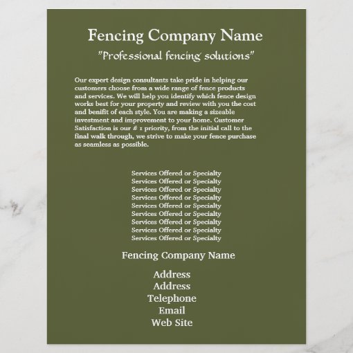Fencing Company Business Flyer | Zazzle