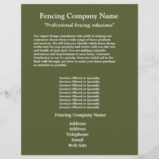 Fencing Company Business Flyer | Zazzle