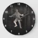 Fencing; Cool Black Large Clock | Zazzle