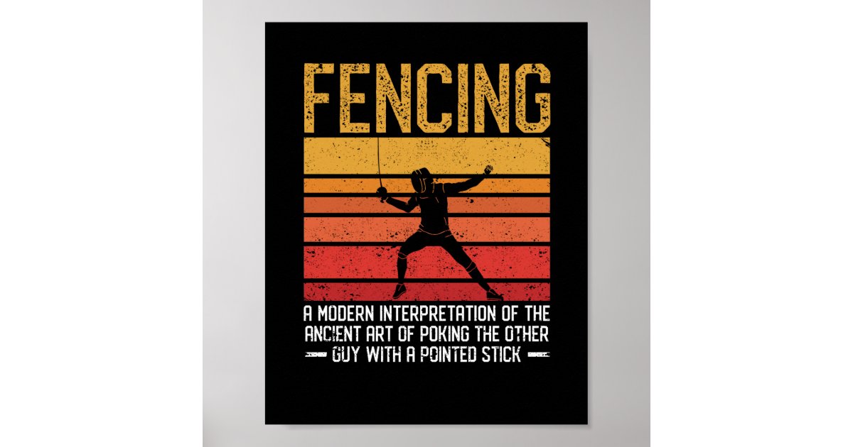 Fencing definition dictaphone fencer funny poster | Zazzle