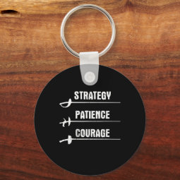 Fencing Design Strategy Patience Courage Fencer Keychain | Zazzle