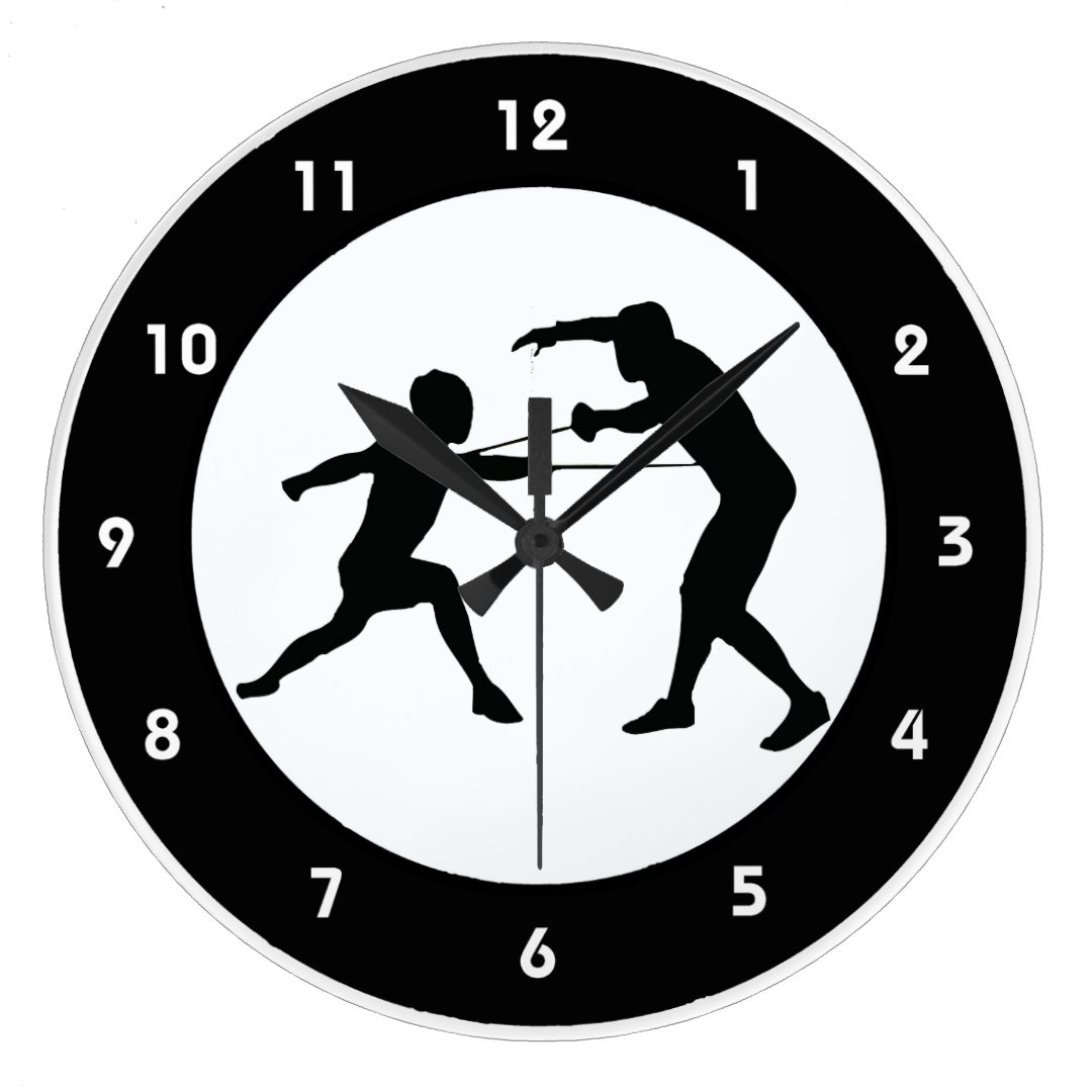 Fencing Design Wall Clock | Zazzle
