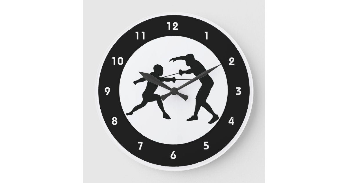 Fencing Design Wall Clock | Zazzle