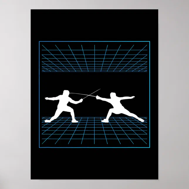 Fencing Game gamer fencer sport fencing Poster | Zazzle