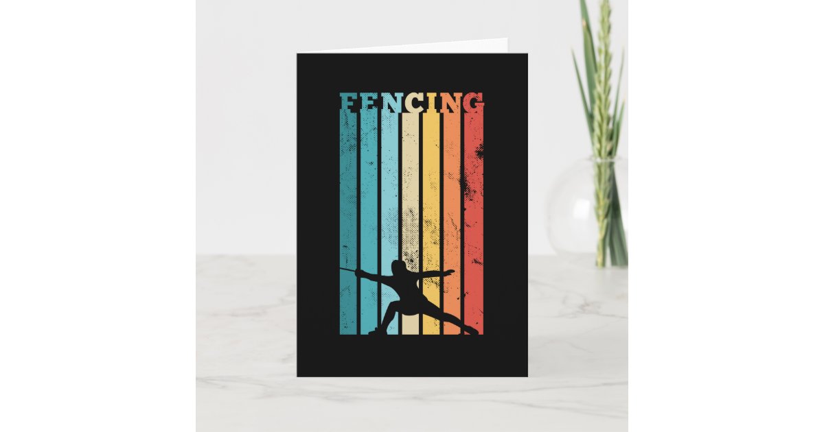 Fencing Gift for Fencer Saber Rapier Retro sword Card | Zazzle
