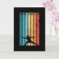 Fencing Gift for Fencer Saber Rapier Retro sword Card | Zazzle