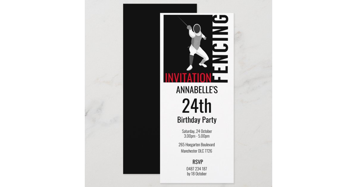 Fencing Invitation | Zazzle