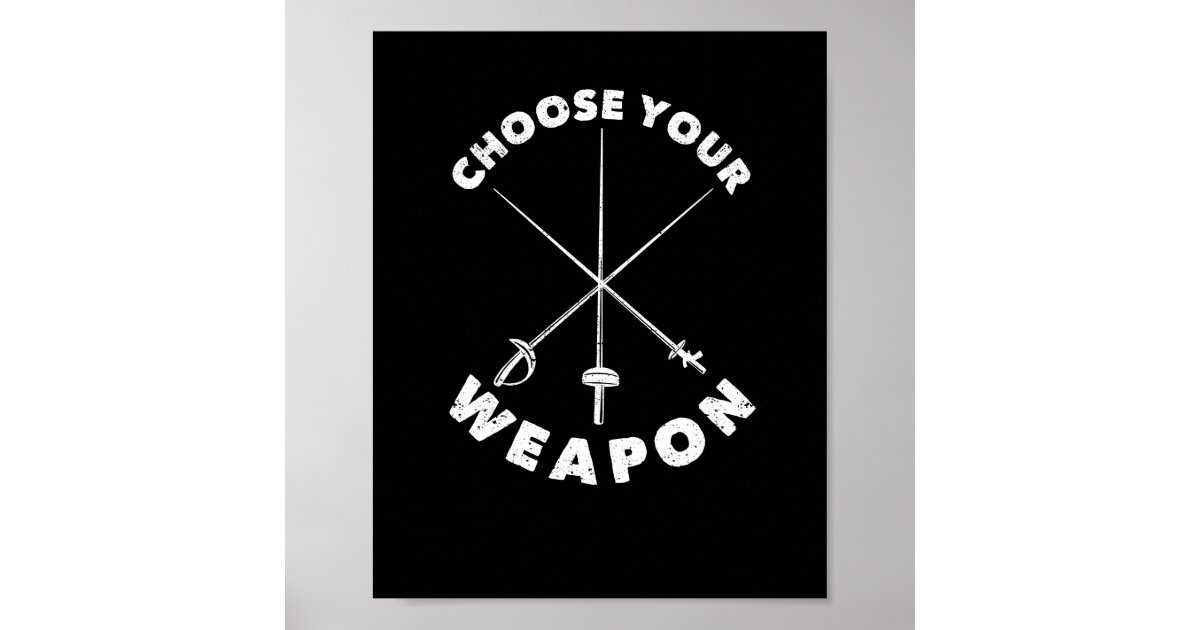 Fencing saber epee foil epee fencer select poster | Zazzle