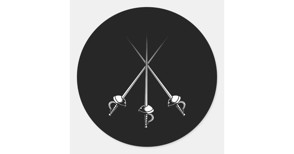 Fencing Sports Epee Sword Fencer Fighting Fencing Classic Round Sticker ...