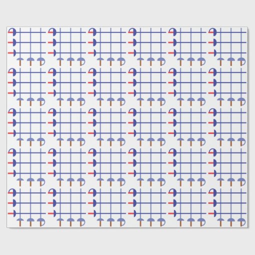 Fencing Sword Grid Wrapping Paper | Zazzle