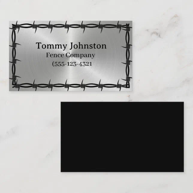 Fencing With Barb Wire on it Business Card | Zazzle