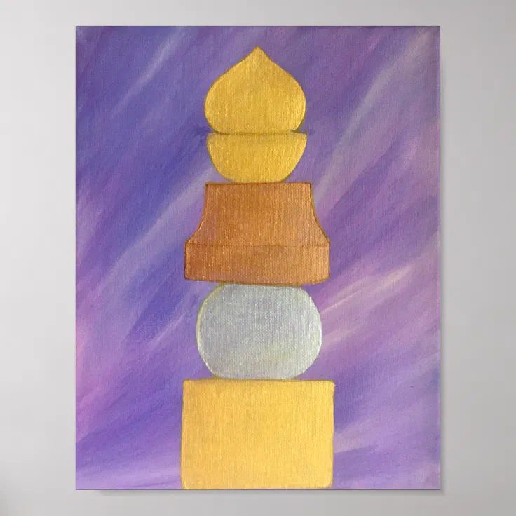 Feng Shui Tri-colored 5 Element Pagoda Poster | Zazzle