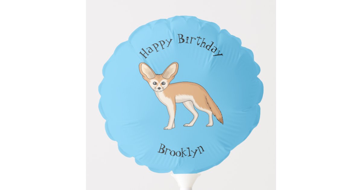 Fennec fox cartoon illustration balloon | Zazzle