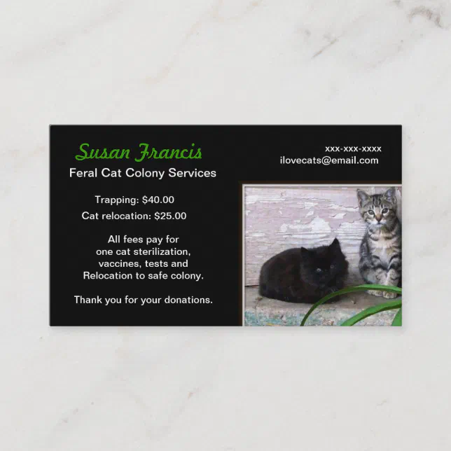 Feral Cat Cause Business Card | Zazzle