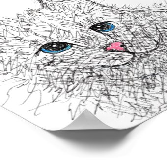 Feral Cat Illustration with Tipped Ear Poster | Zazzle