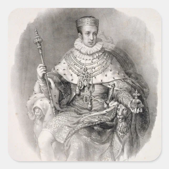 Ferdinand I (1793-1875), King of Lombardy-Venetia, Square Sticker | Zazzle